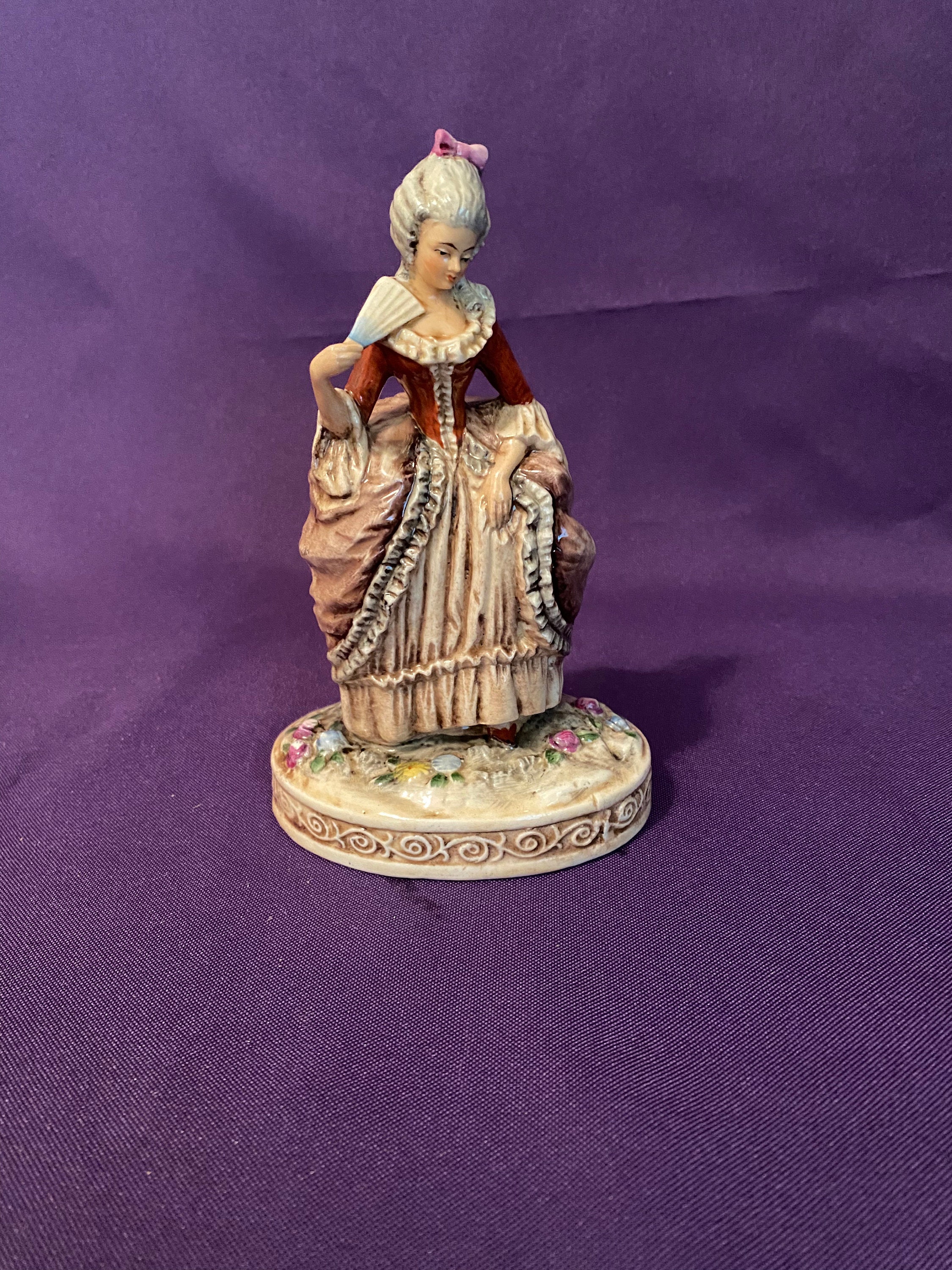 Vintage Capodimonte Style Lady Porcelain Figurine - Etsy