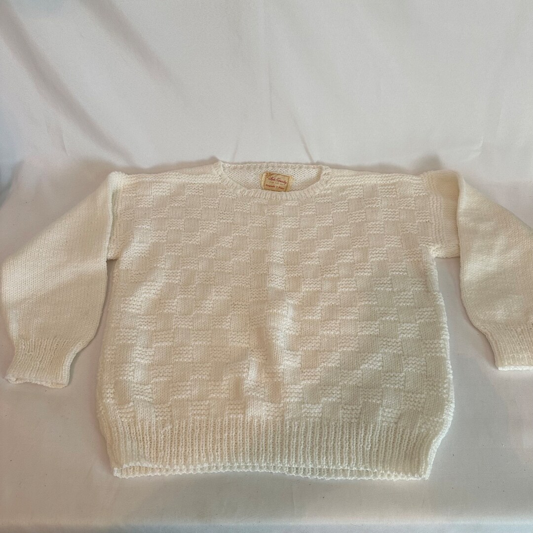 Vintage Super Soft Barely off White Hand Knit Pullover Sweater - Etsy