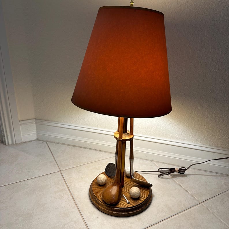 Vintage Golf Club Tee and Ball Table Lamp - Etsy
