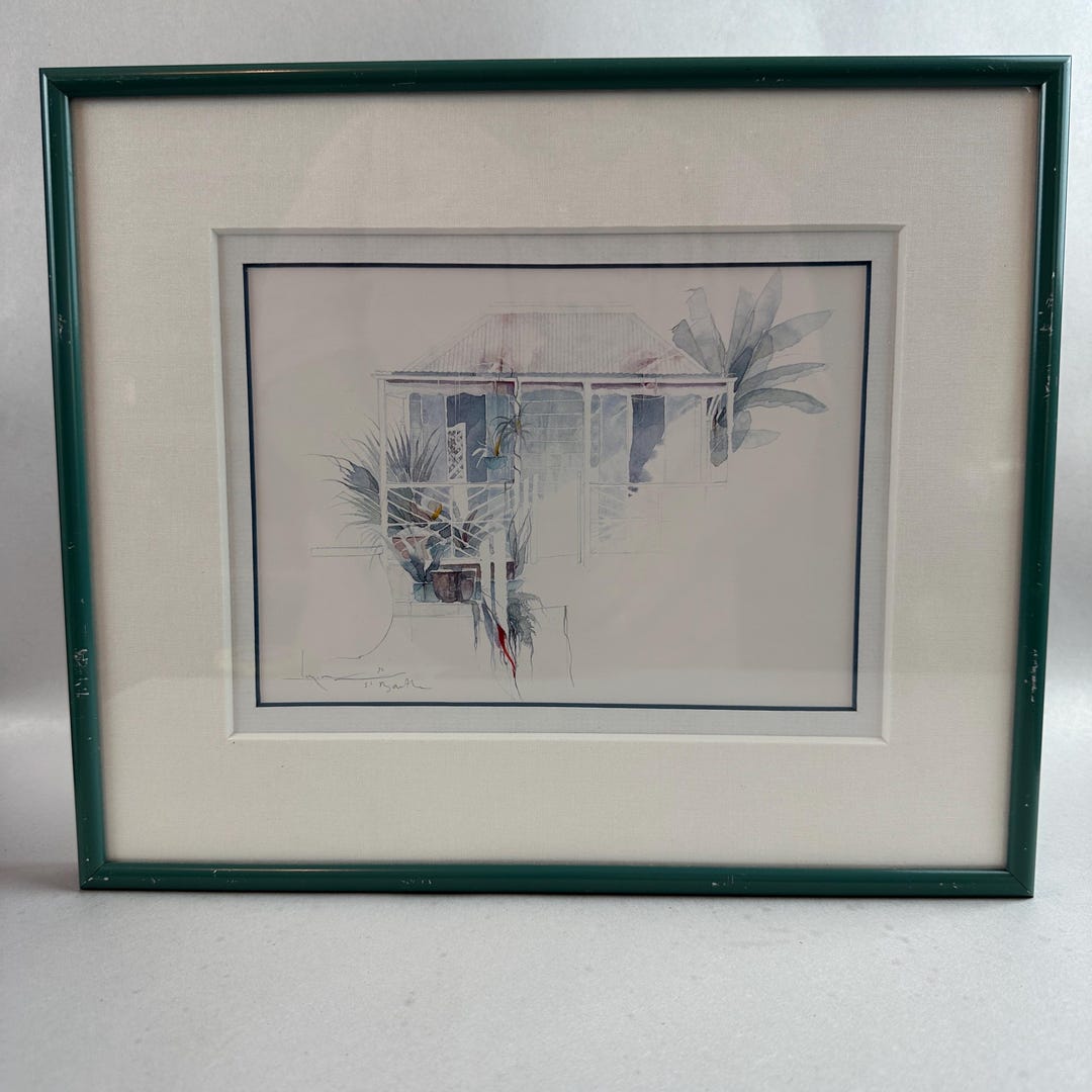 Vintage Carribean Watercolor Print by Antoine Chapon - Etsy