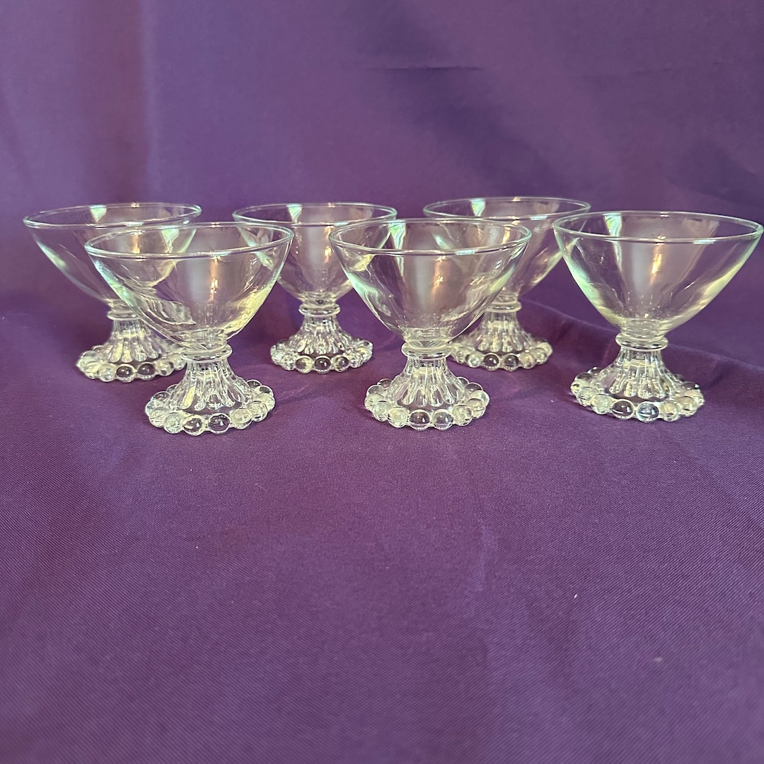 Set of 6 Vintage Anchor Hocking Boopie Dessert Cups: Clear Glass ...