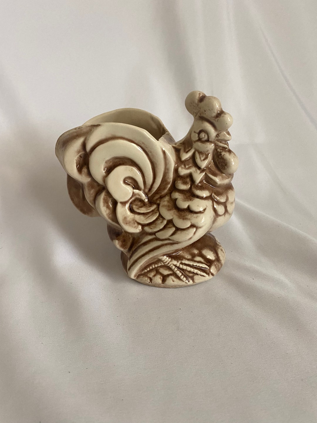 Shawnee #503 Ceramic Rooster Planter in Brown and Cream - Etsy