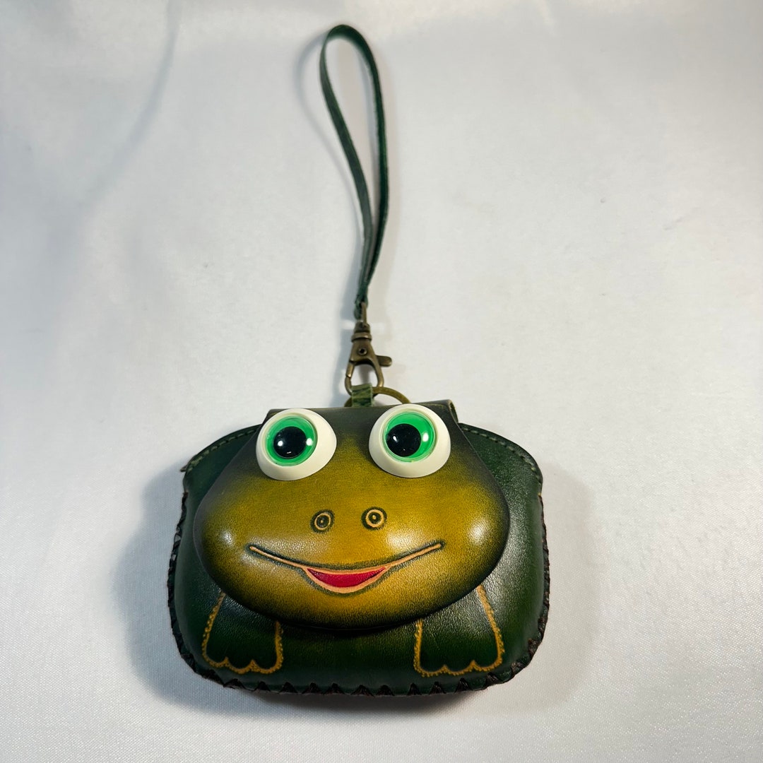 Vintage Hand Tooled Genuine Leather Froggy Change Purse and Key Ring - Etsy
