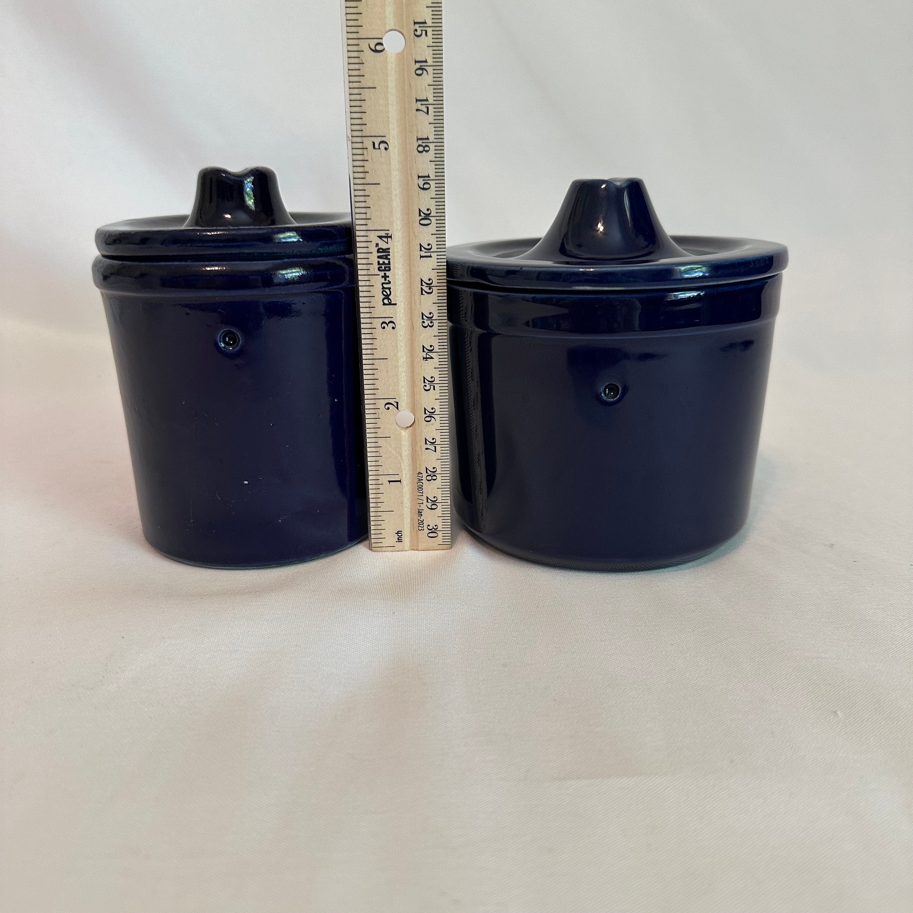 Vintage Cobalt Blue Crocks With Lids - Etsy