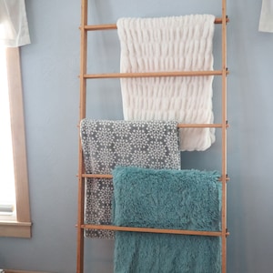Solid Cherry 84"x36" 7-rung Blanket Ladder, Solid Hardwood Blanket ...