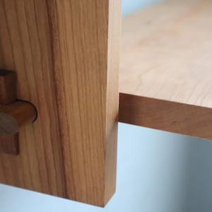 Japanese-inspired Solid Hardwood Floating Wall Shelf, Mortise and Tenon ...