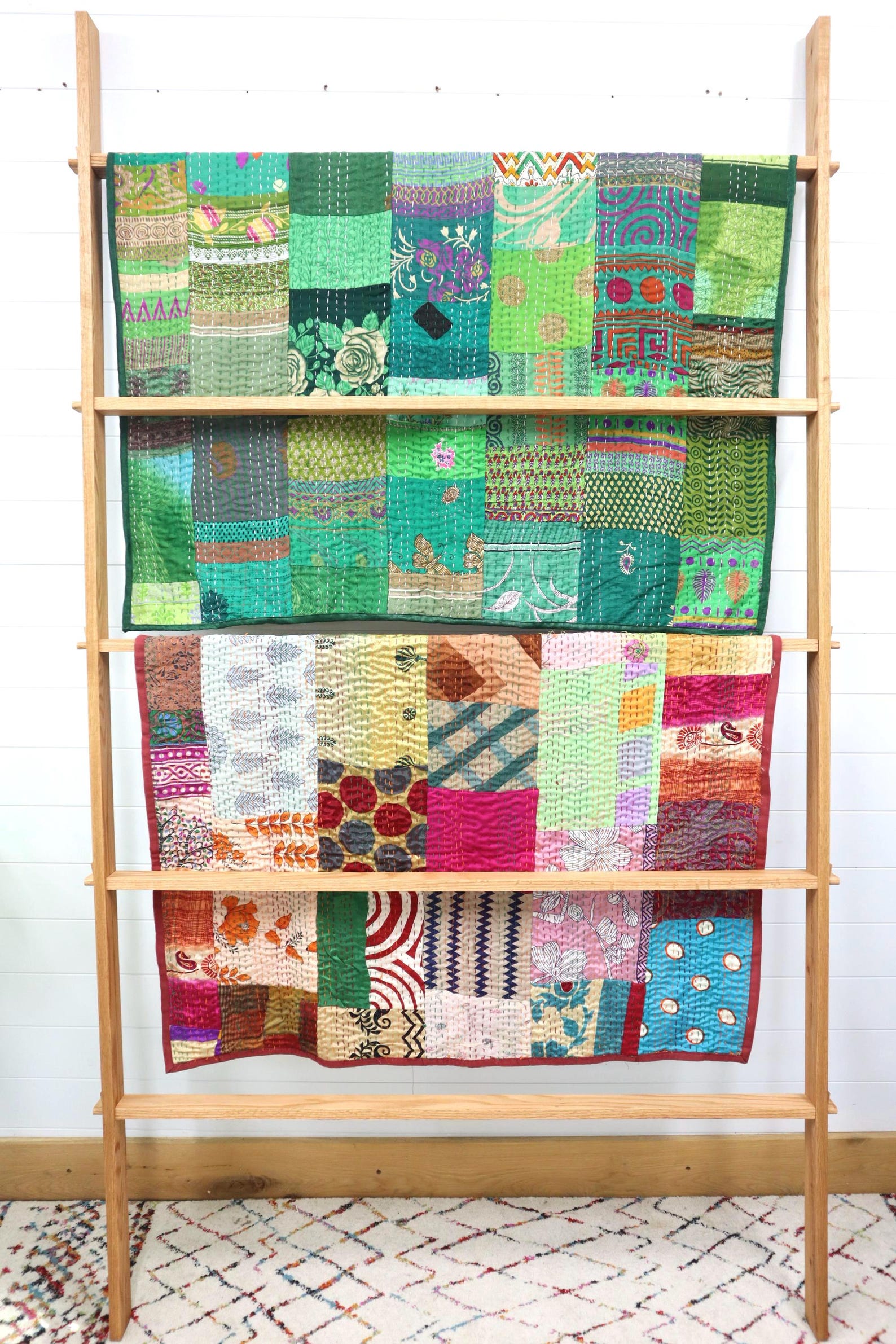 Wide Hardwood Blanket Ladder: Quilt Display Rack (84x48) - Etsy