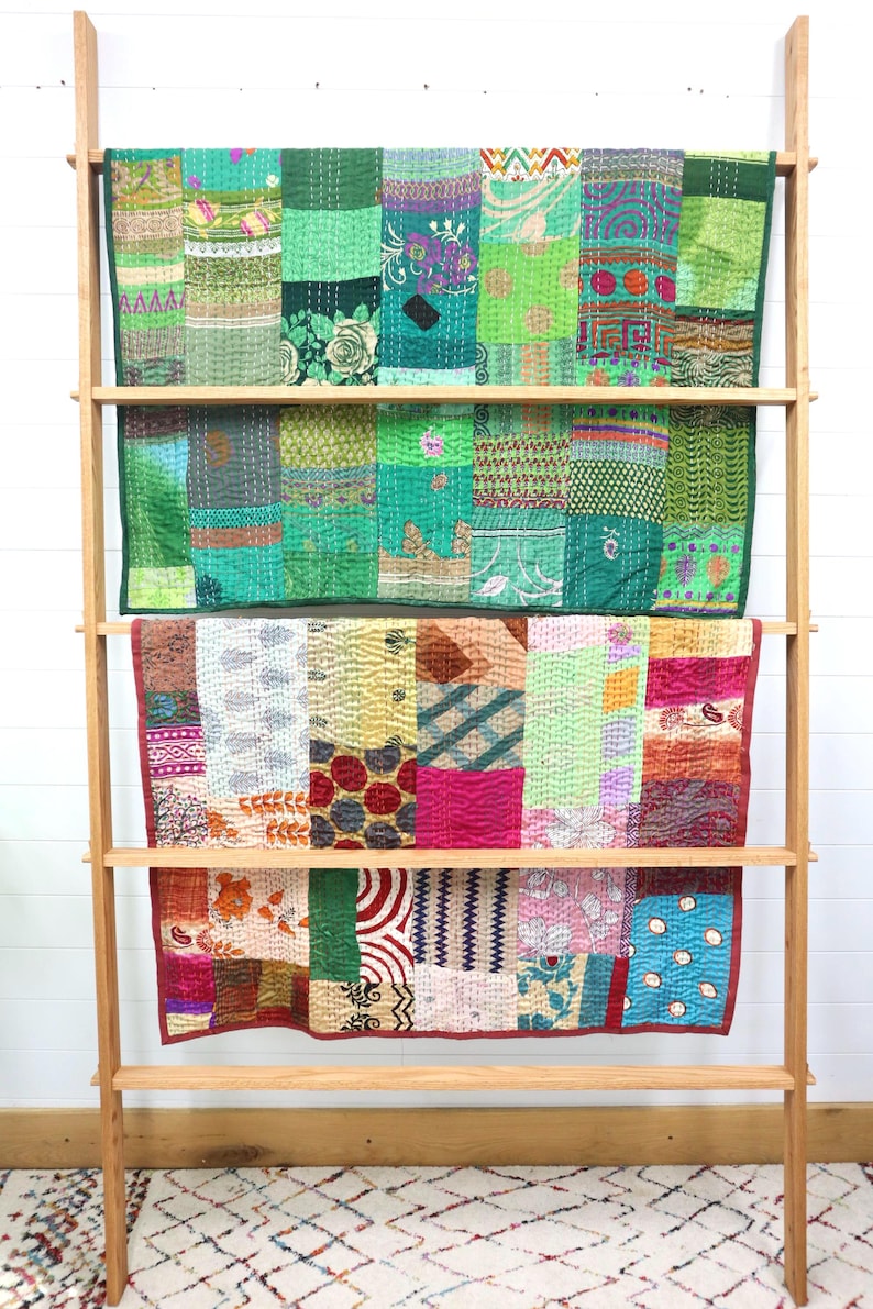 Wide Hardwood Blanket Ladder: Quilt Display Rack (84x48) - Etsy