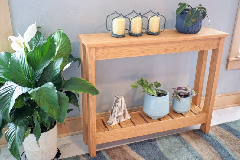Handmade Solid Oak Console Table: Entryway Sofa Table (32x10x40) - Etsy