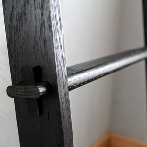Solid Oak 72x23 Blanket Ladder, Ebonized Hardwood Blanket Ladder, Dark ...