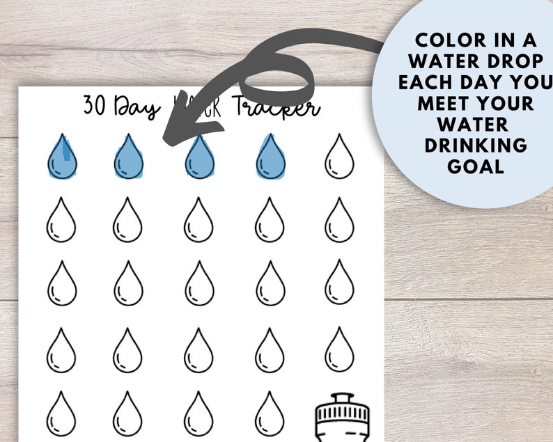 Water Drinking Printable | Habit Tracker | Water Challenge | New Years ...