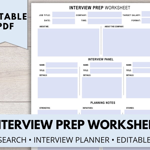 Interview Prep Template - Etsy