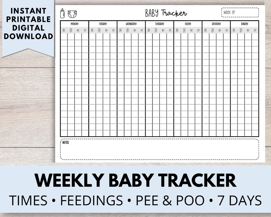 Printable Weekly Baby Tracker, Baby Report, Baby Log, Baby Routine ...