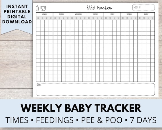 Printable Weekly Baby Tracker Baby Report Baby Log Baby - Etsy