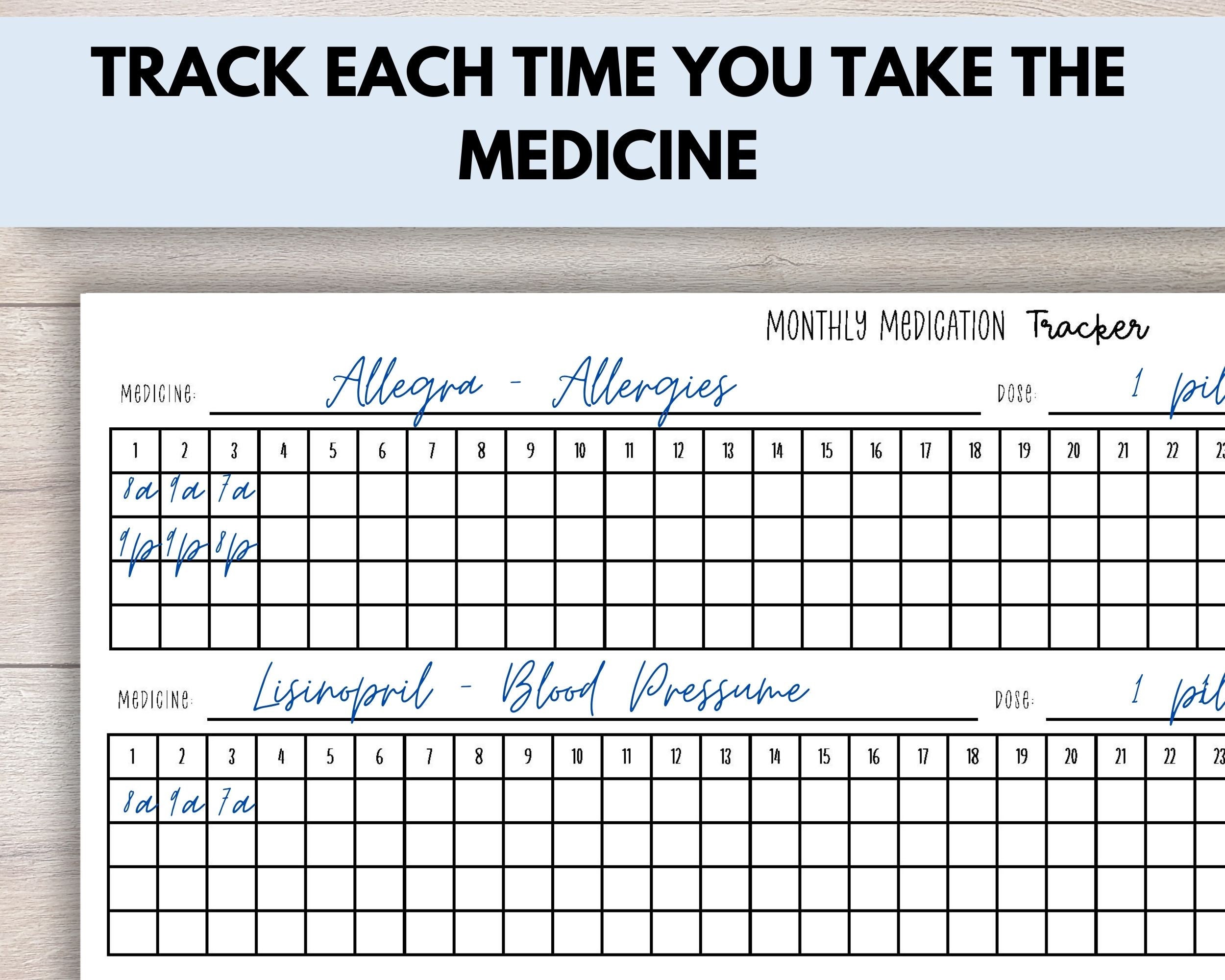 Medicine Tracker Printable, Medication Tracker, Monthly Medicine ...