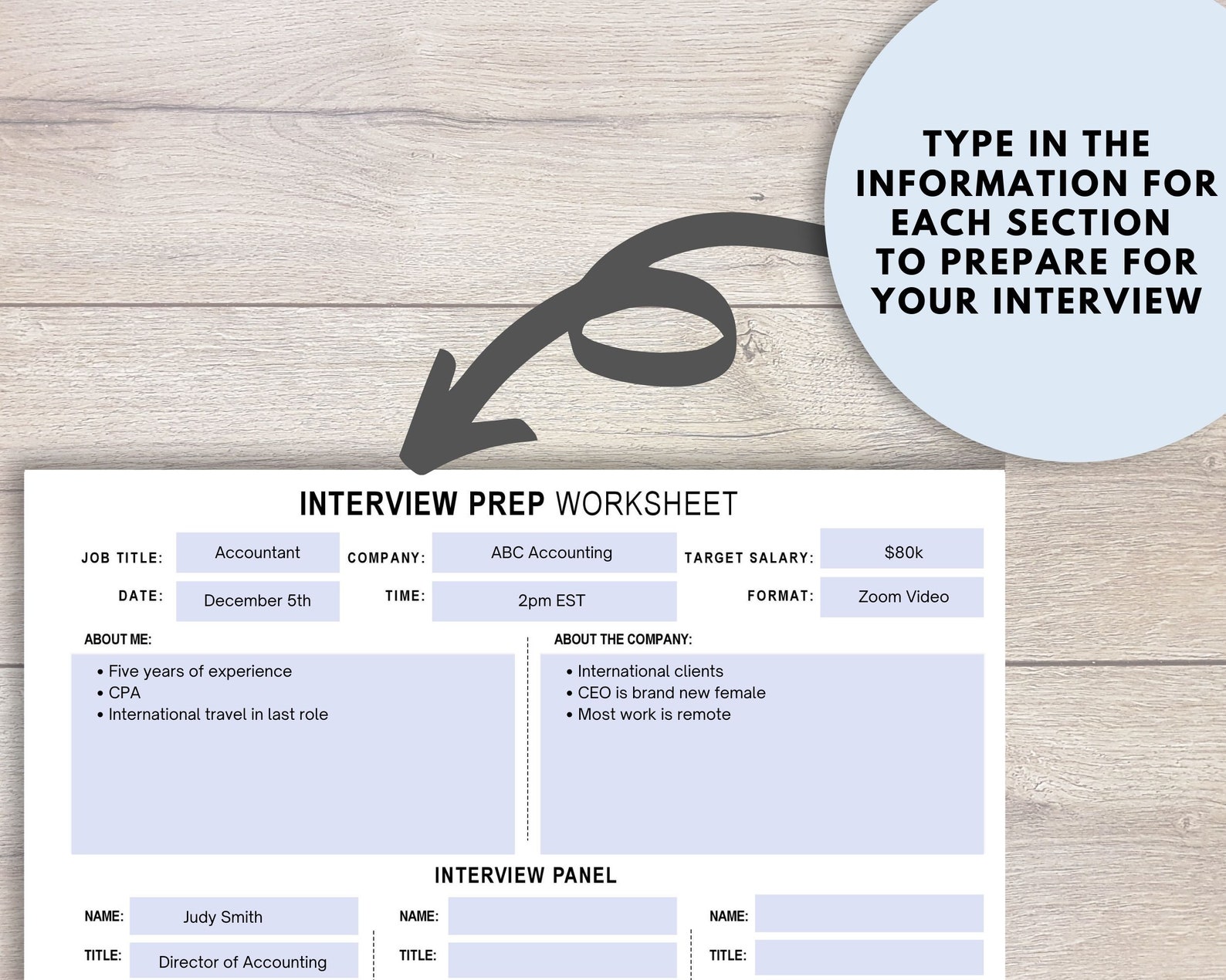 Job Interview Prep Worksheet | Job Interview Tips | Job Search ...