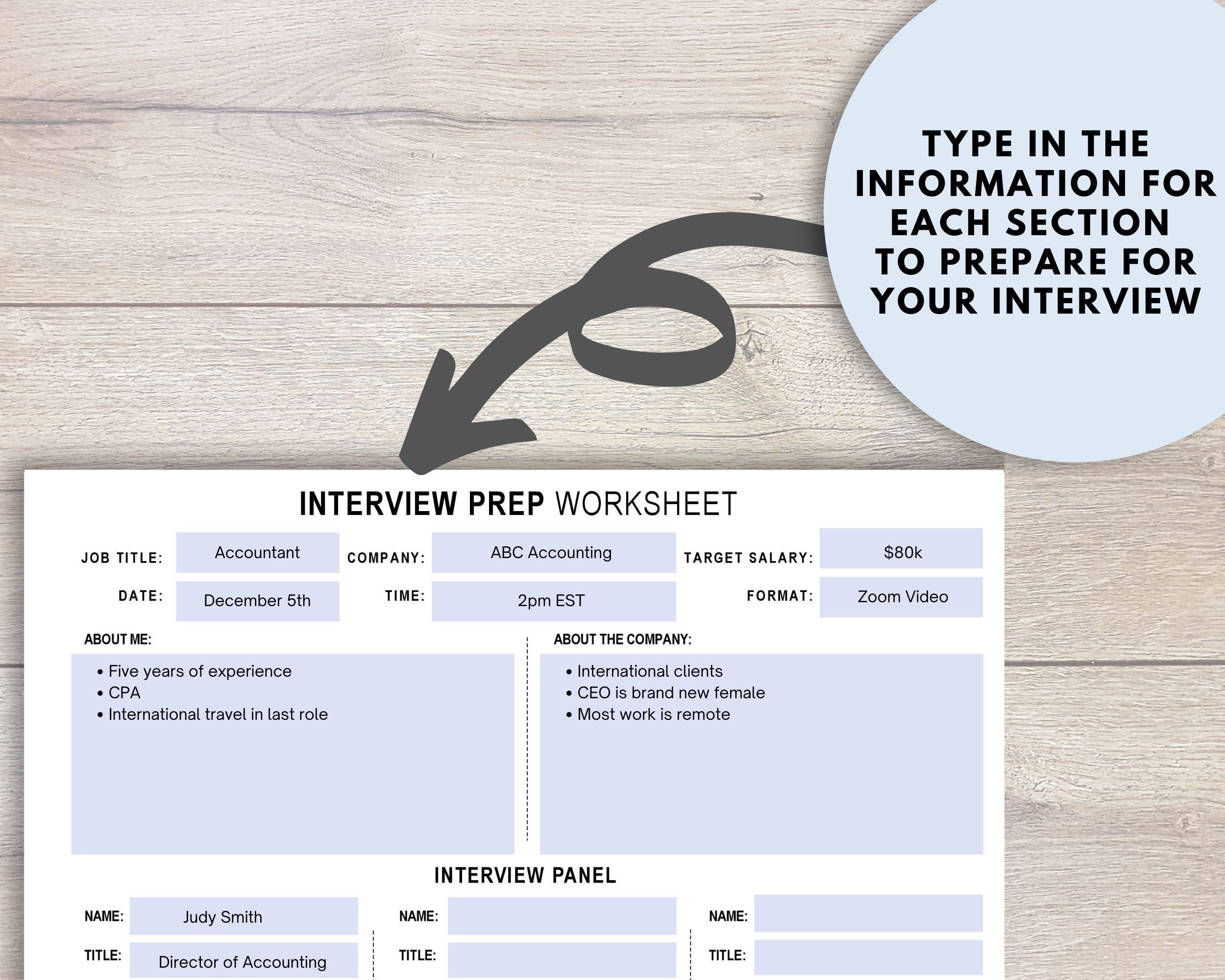 Job Interview Prep Worksheet | Job Interview Tips | Job Search ...