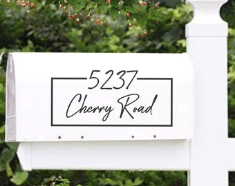 Mailbox Decal With Last Name Initial and Address - Etsy