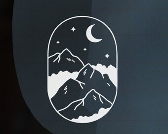 Simple Mountain Decal, Car Decal, Mountain Sticker, Outdoor Decal ...