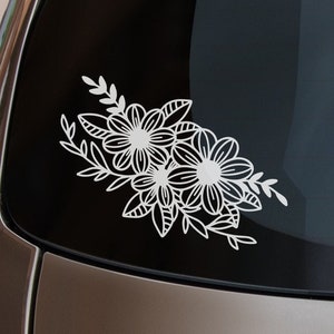 Wildflowers Decal, Car Vinyl Decal, Floral Decals Car, Car Decals for ...