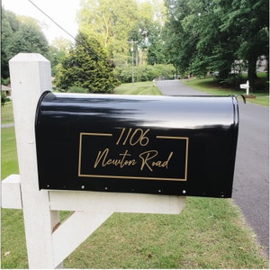Cursive Mailbox Numbers Decal, Modern Mailbox Decal, House Number Decal ...