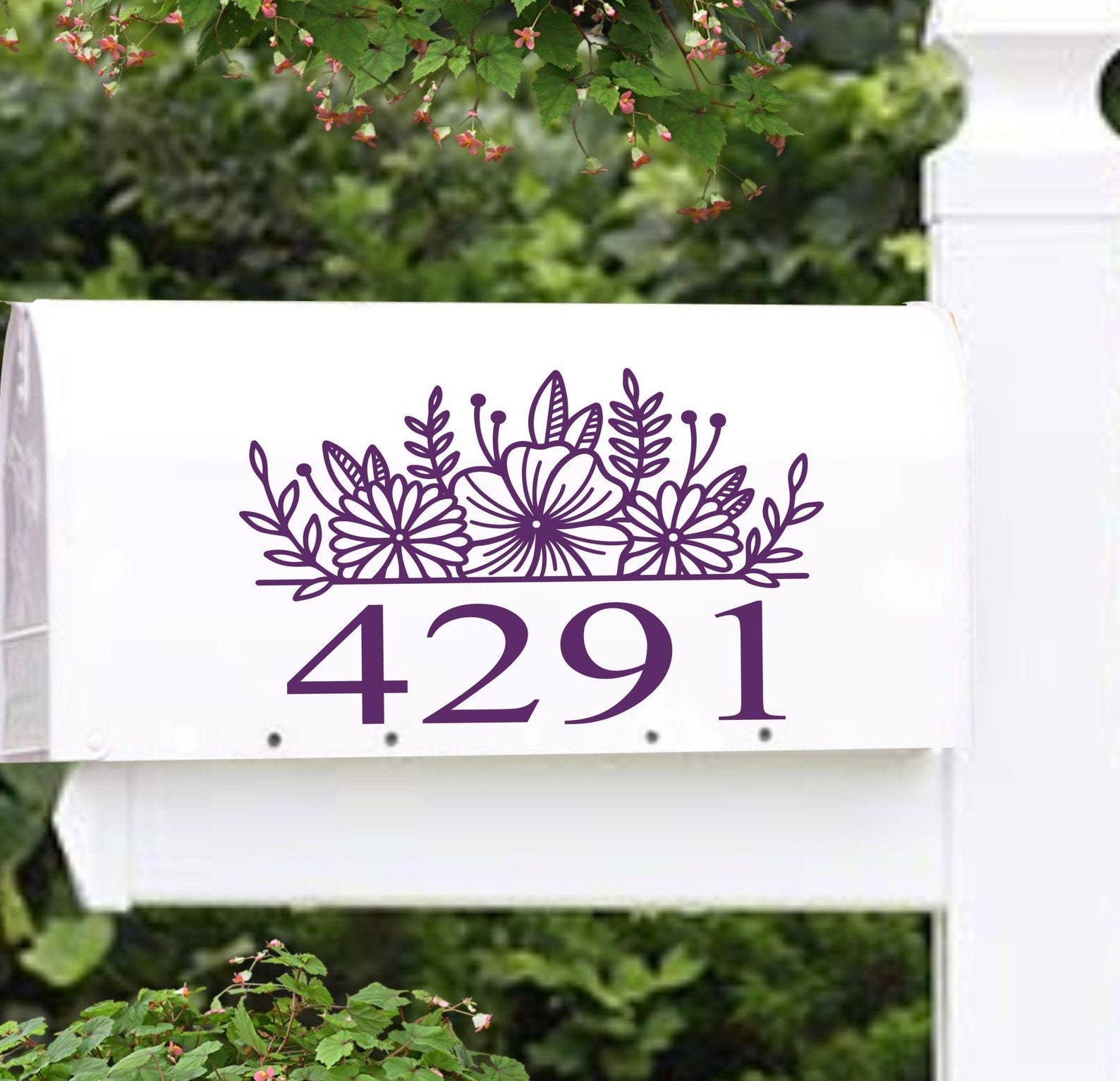 Flower Mailbox Decal Personalized Mailbox Decal Mailbox - Etsy
