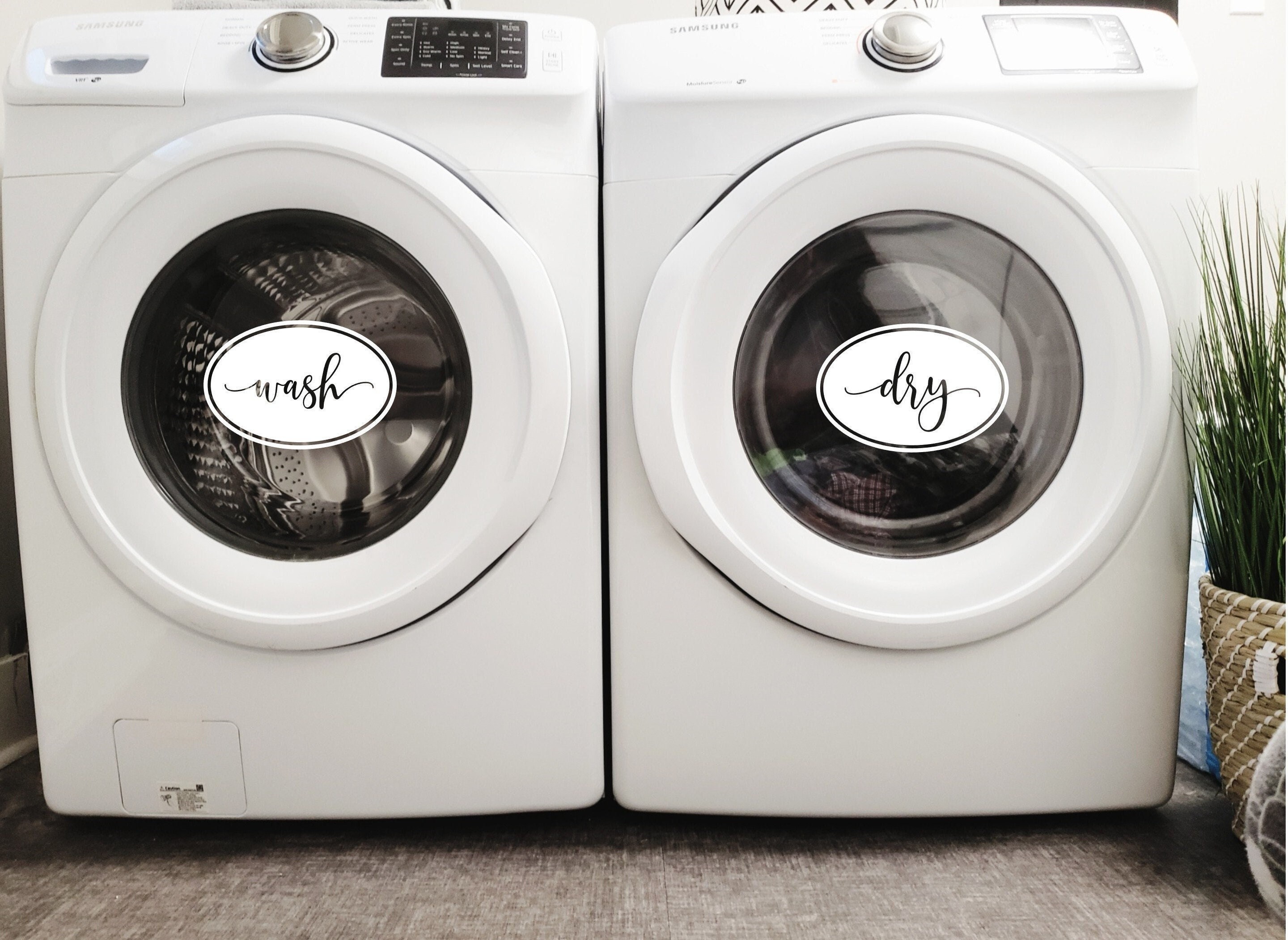 Wash & Dry Decals Laundry Room Decals Washer and Dryer - Etsy