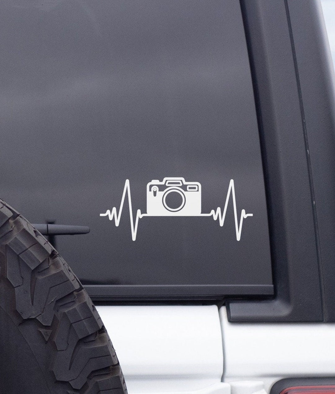 Camera Car Decal, Camera Heartbeat Decal, Camera Car Sticker, Camera ...