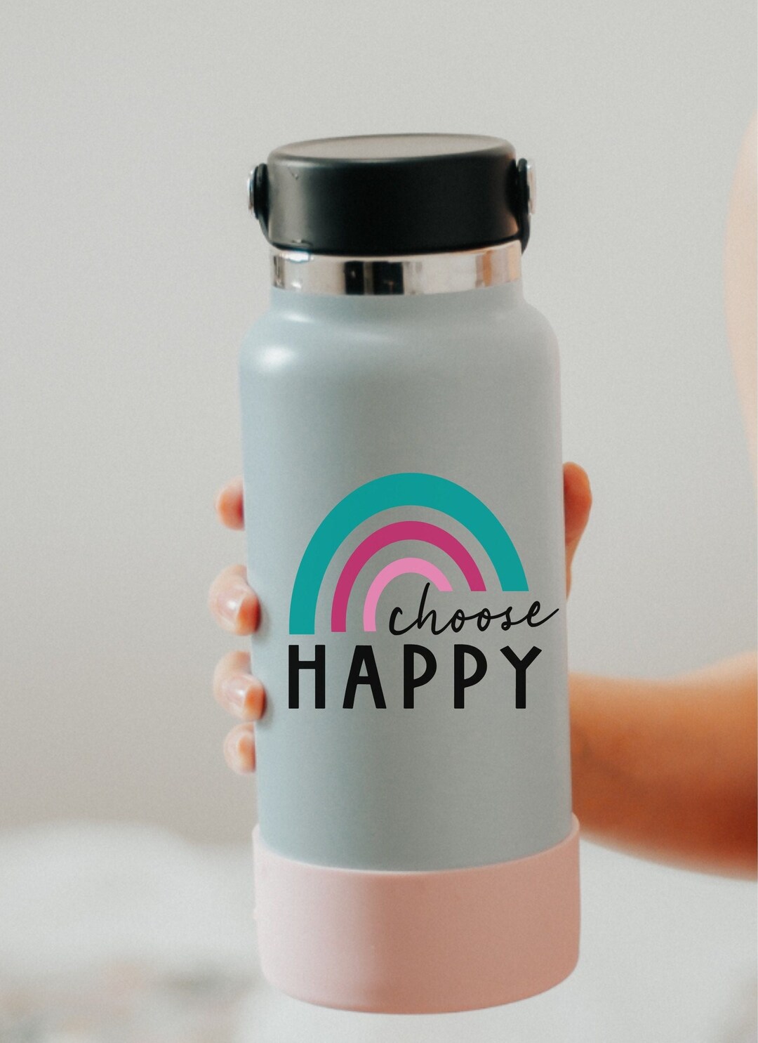 Choose Happy Car Decal, Rainbow Decal Sticker, Choose Happy Sticker ...