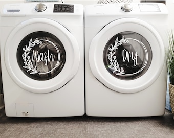 Washer and Dryer Decals, Wash and Dry Laundry Decals, Washer Dryer ...