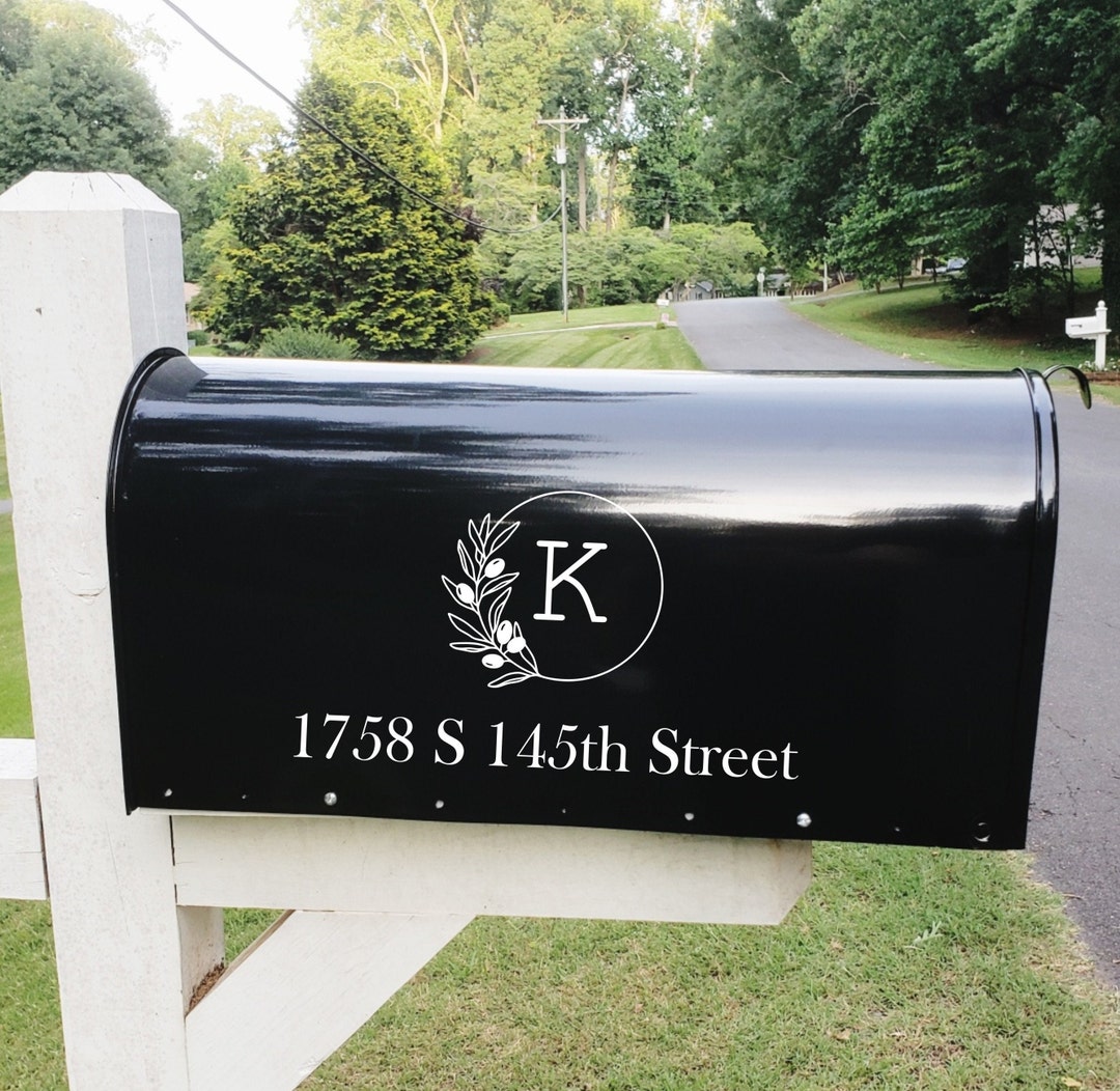 Initial Mailbox Decal, Personalized Mailbox Decal, Mailbox Number Decal ...