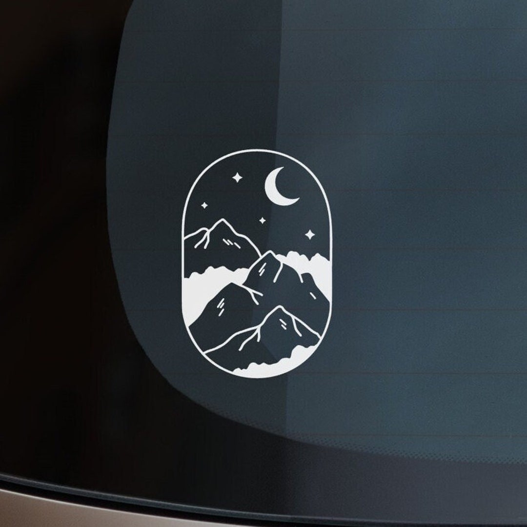 Mountain Car Decal, Mountain Decal for Car, Hiking Decal Car, Outdoors ...