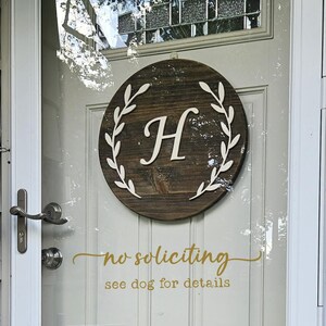No Soliciting See Dog for Details Decal, Front Door Vinyl, No ...