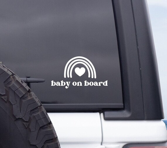 Baby on Board Car Decal Mom Car Decal Car Sticker Rainbow | Etsy
