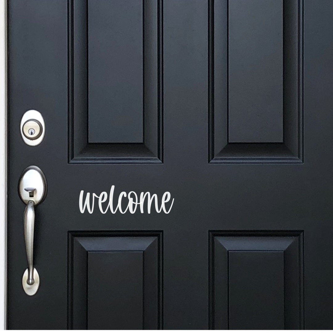 Welcome Vinyl Sticker, Front Door Decal, Welcome Door Decal, Vinyl ...