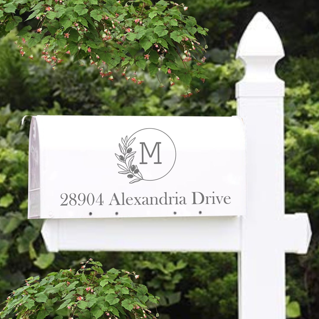 Initial Mailbox Decal, Personalized Mailbox Decal, Mailbox Number Decal ...