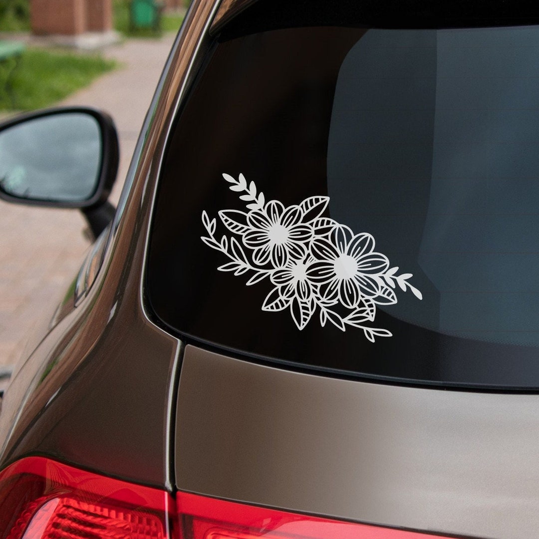 Wildflowers Decal, Car Vinyl Decal, Floral Decals Car, Car Decals for ...