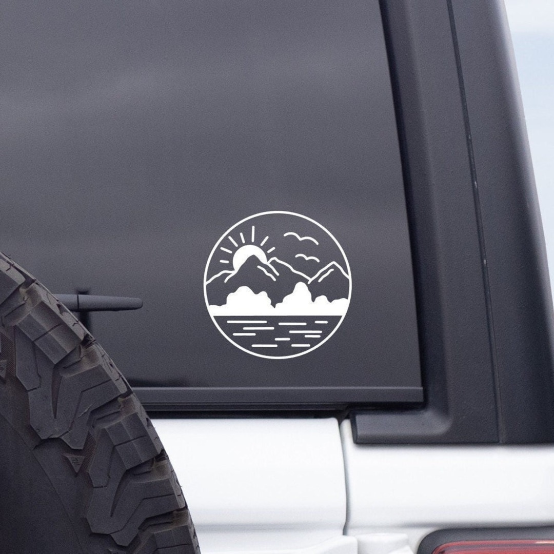 Mountain Decal for Car, Lake Decal for Car, Hiking Car Decal, Outdoors ...