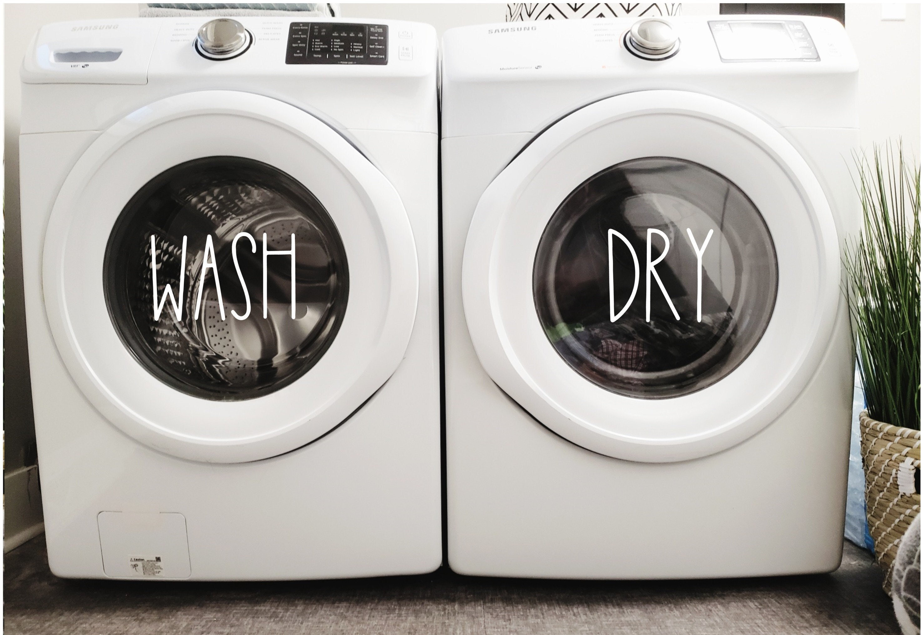 Wash and Dry Decal, Laundry Room Decals, Washer and Dryer Decals ...