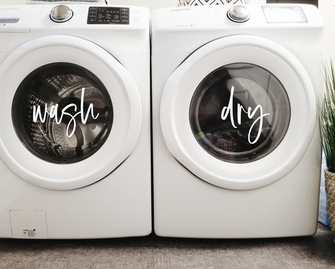 Washer Dryer Decals, Washer and Dryer Decals, Wash and Dry Laundry ...