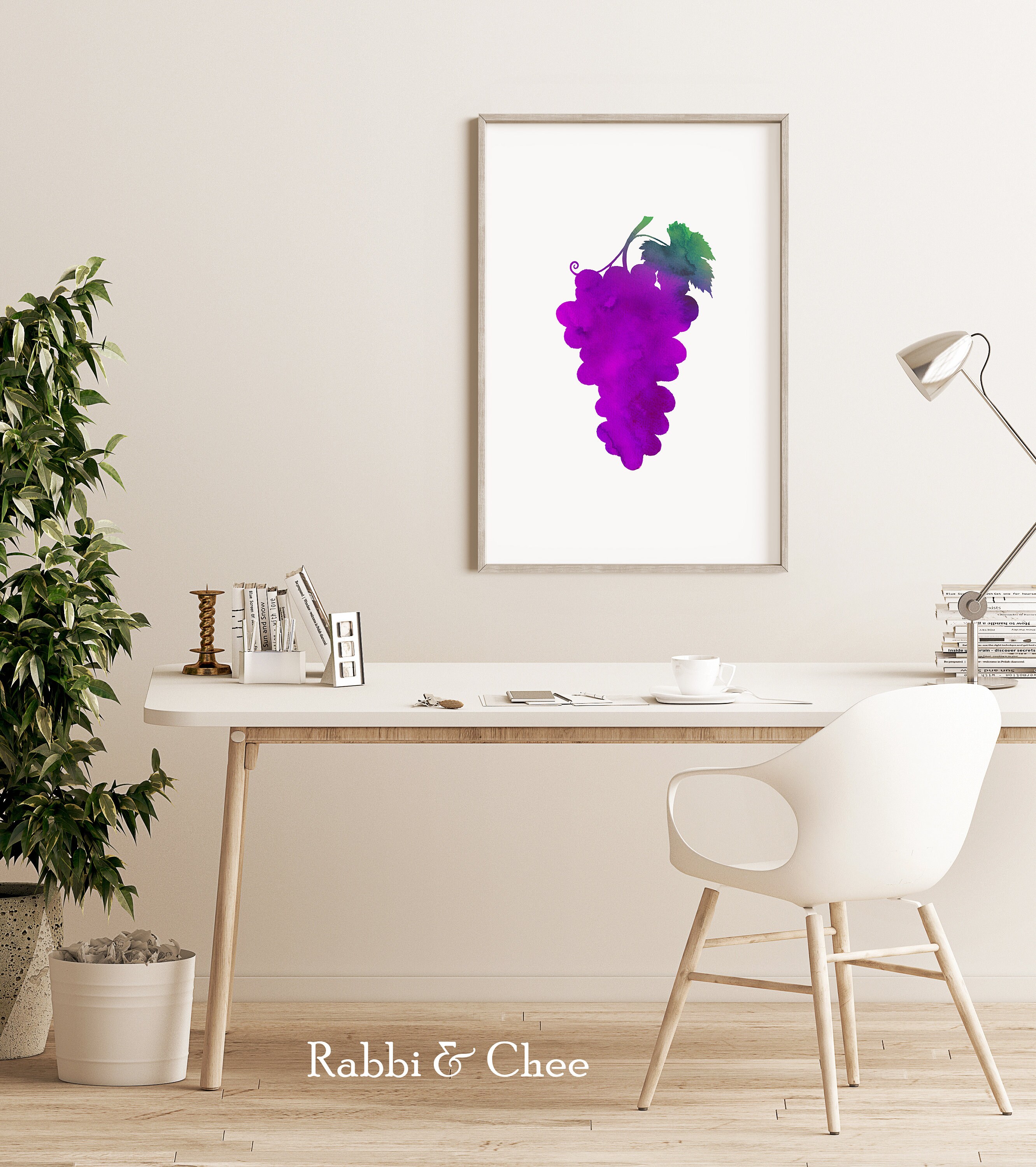 GRAPE Print | Watercolor Printable Artwork | Violet Abstract Wall Art ...