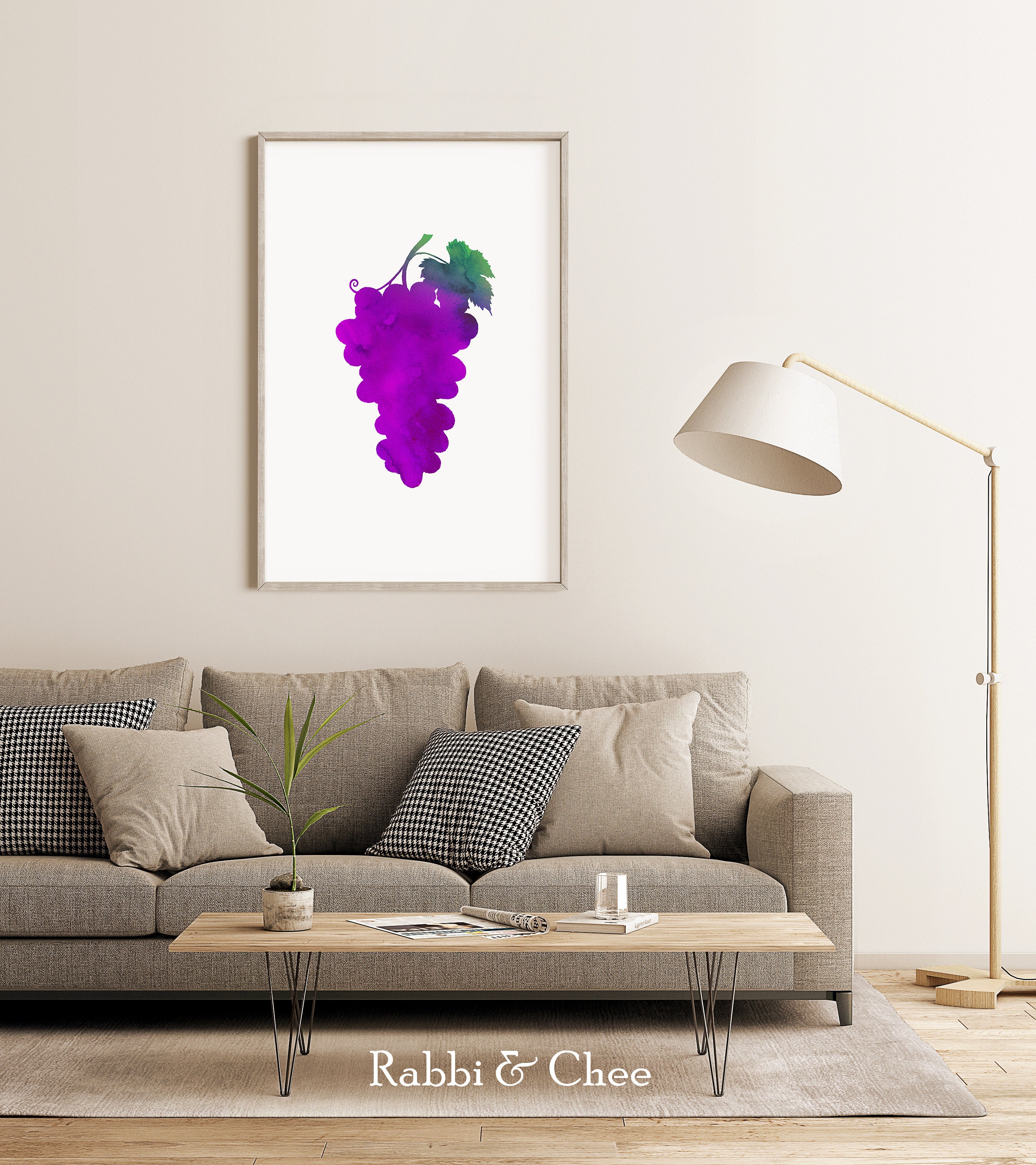 GRAPE Print | Watercolor Printable Artwork | Violet Abstract Wall Art ...