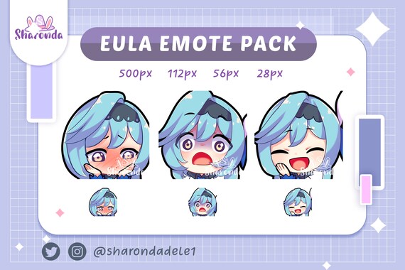 Art & Collectibles Eula Genshin Impact Emotes for Twitch or Discord ...
