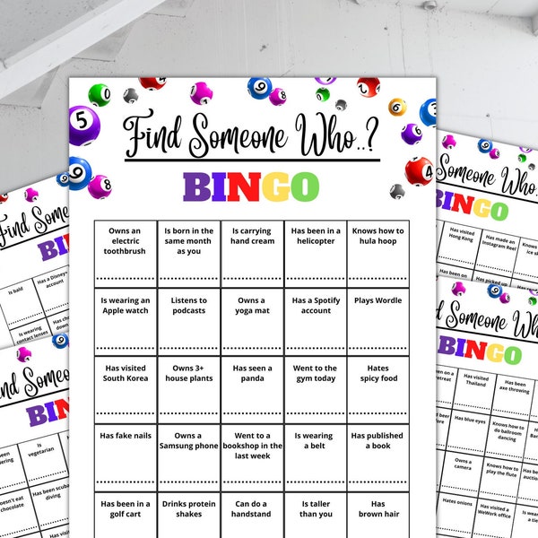 Find Someone Who Game - Etsy