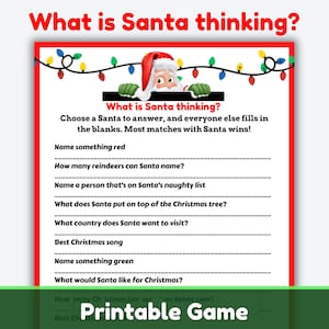 Printable What is Santa Thinking Game - Etsy