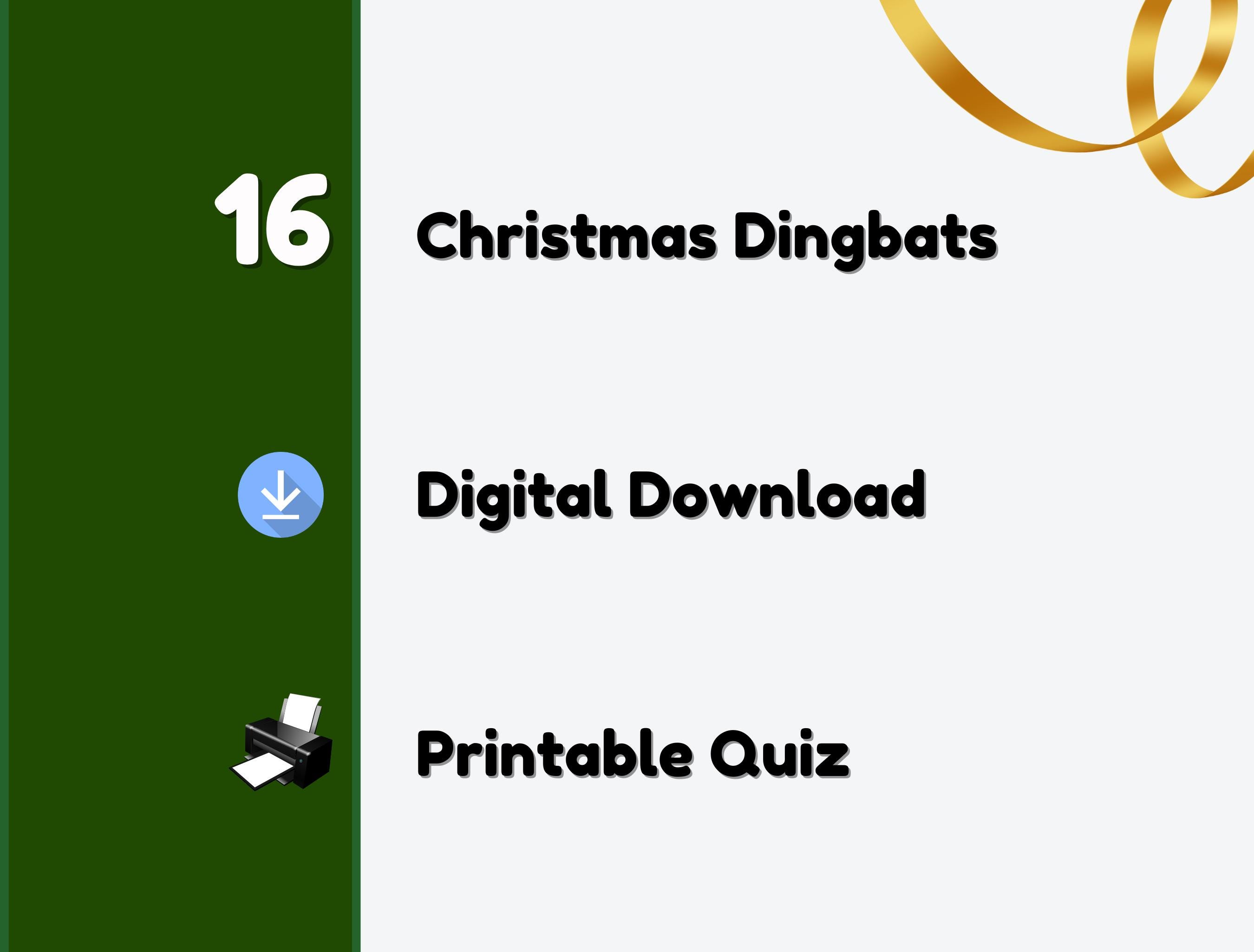 Printable Christmas Dingbats Quiz: Brain Teaser Puzzle Xmas Game in PDF ...