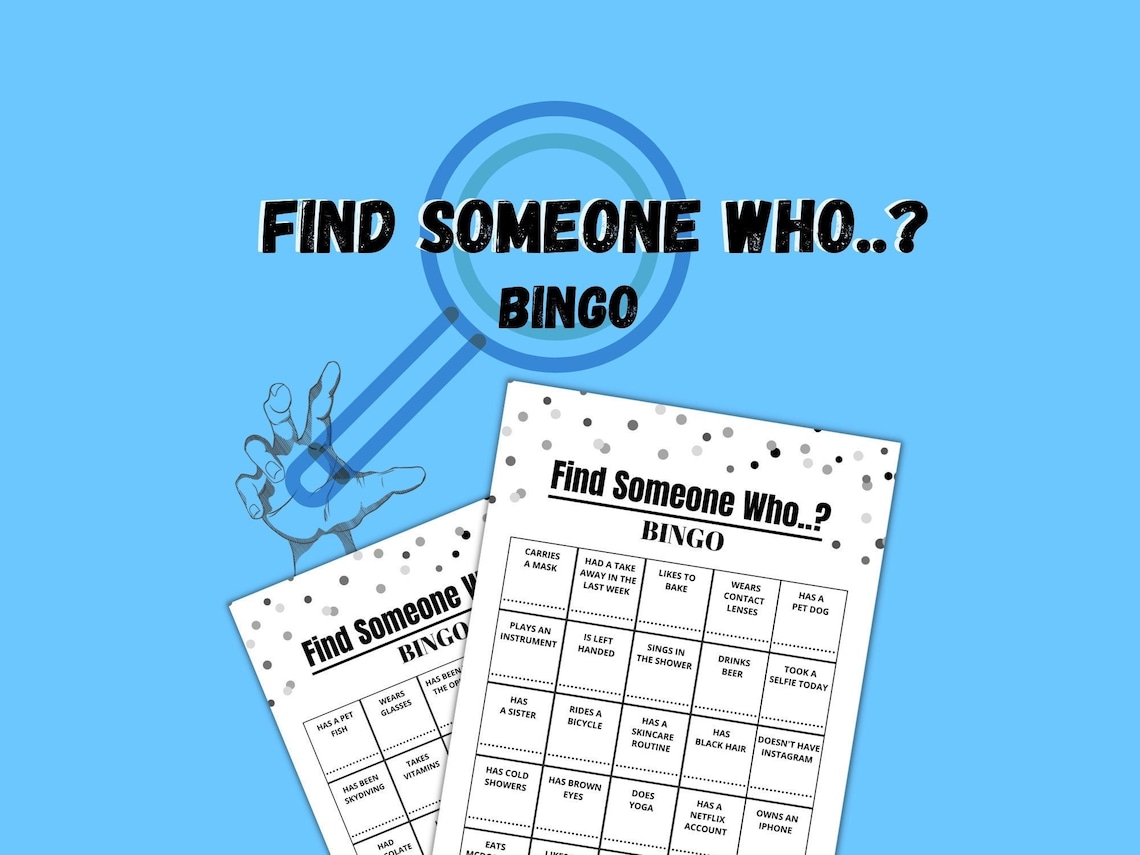 Find Someone Who Bingo Ice Breaker Game Guest Game Human - Etsy