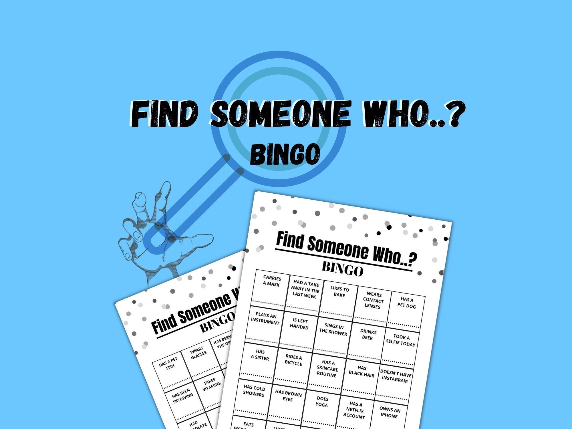 Find Someone Who Bingo Ice Breaker Game Guest Game Human - Etsy