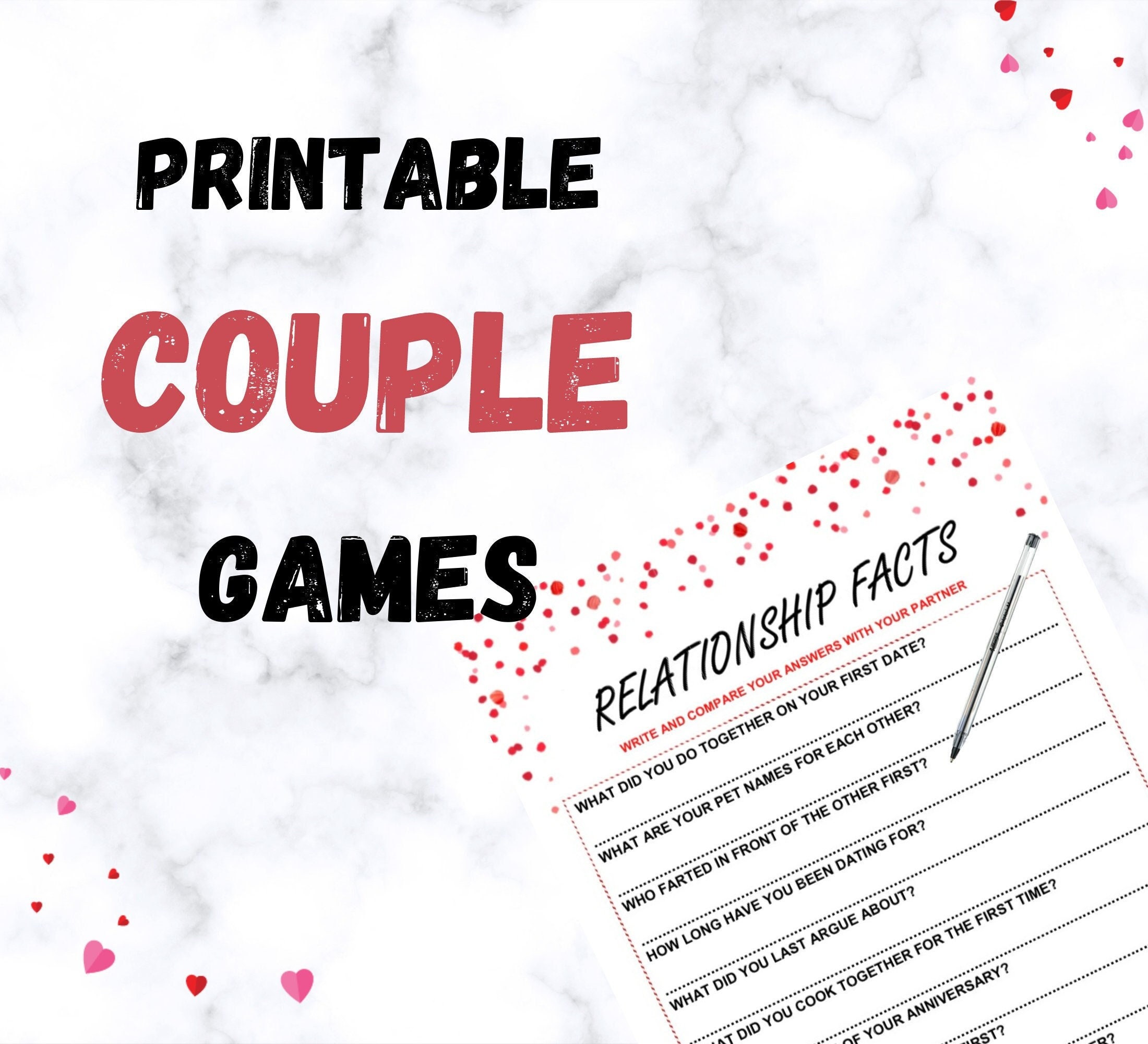 Printable Couples Game: Valentine’s Day and Date Night (PDF) - Etsy Canada