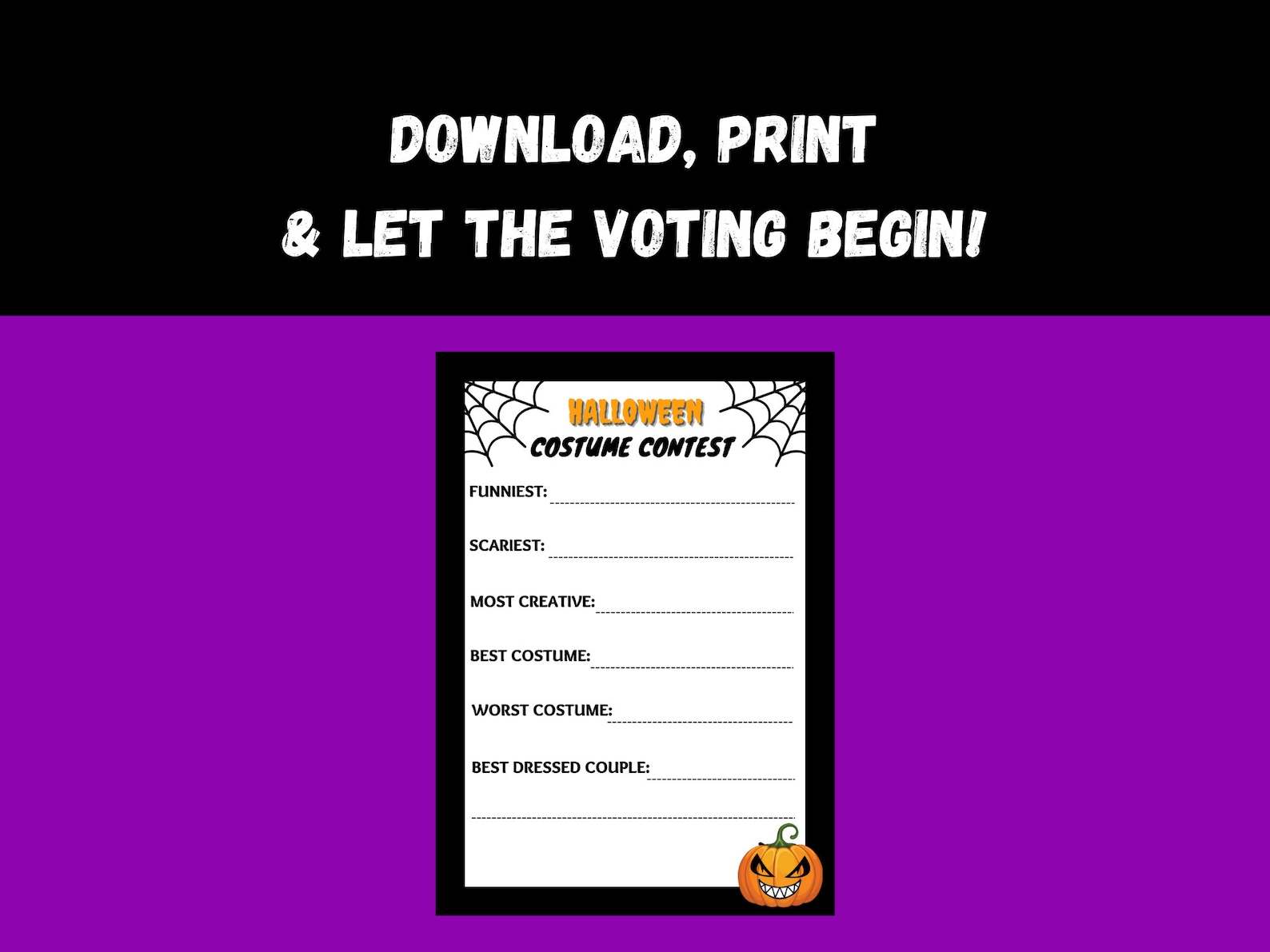 Printable Halloween Costume Contest, Halloween Costume Party, Halloween ...